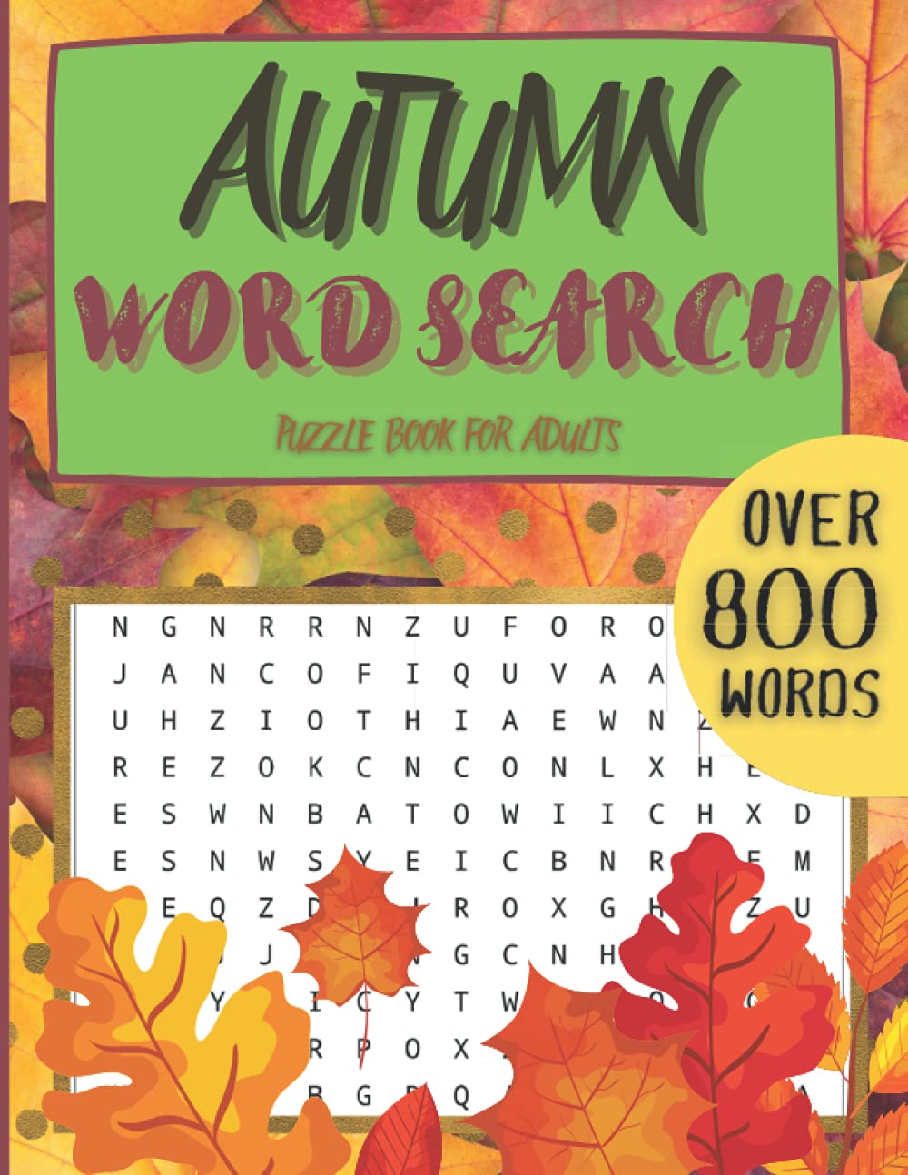 Autumn Word Search Puzzle Book For Adults: Large Print Autumn Season ...