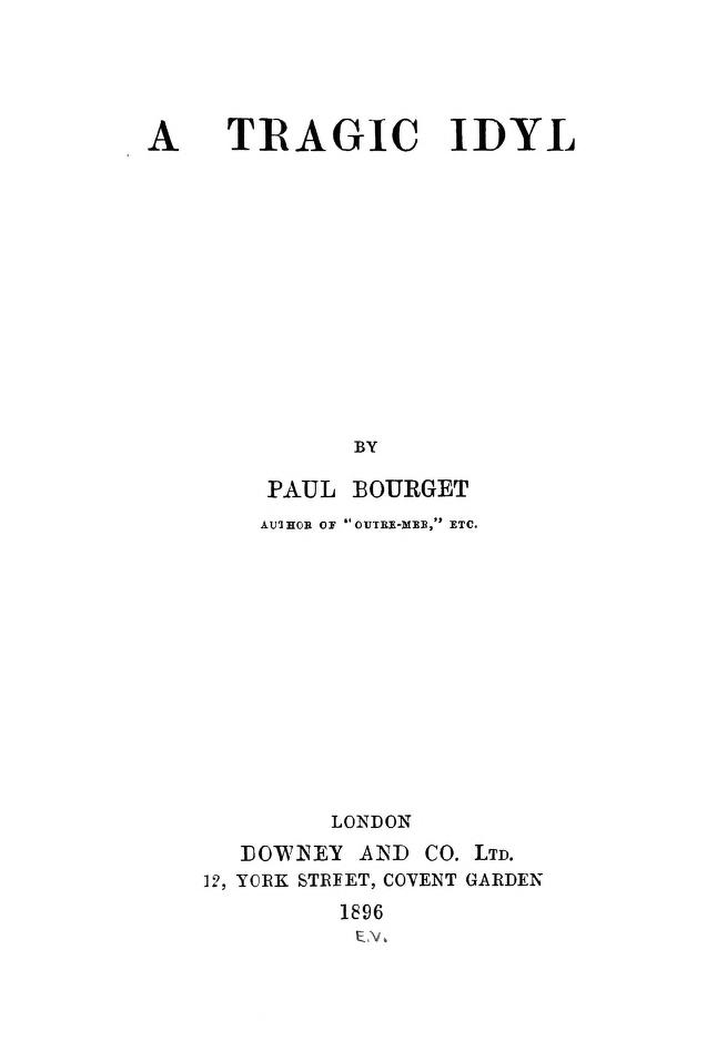 A tragic idyl by Paul Bourget | Goodreads