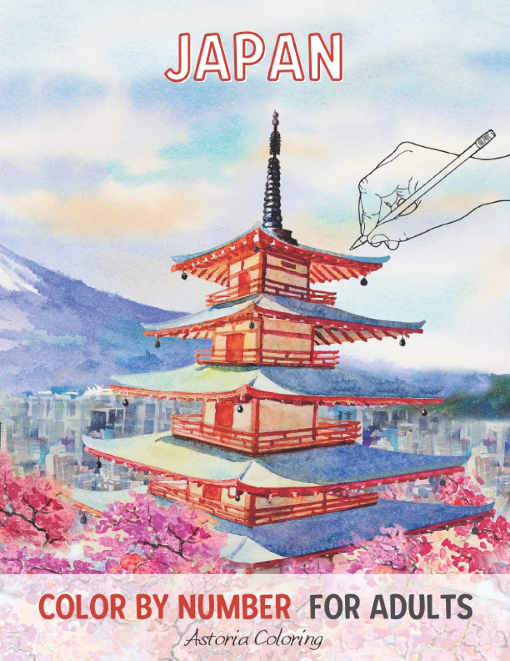 Japan Color By Number Coloring Book for Adults: Amazing Single-Sided ...