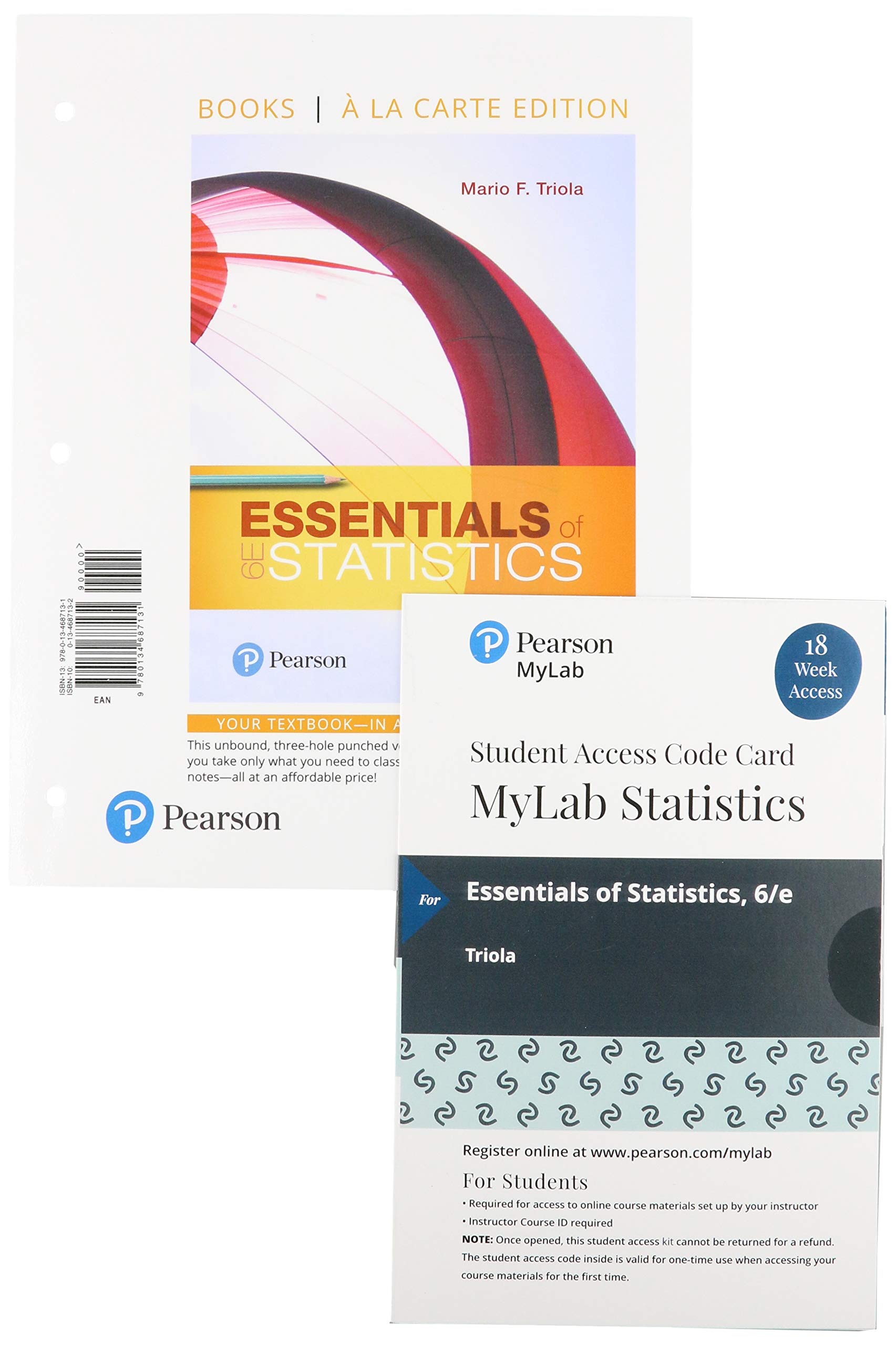 Essentials of Statistisc, Loose-Leaf Edition Plus MyLab Statistics with ...