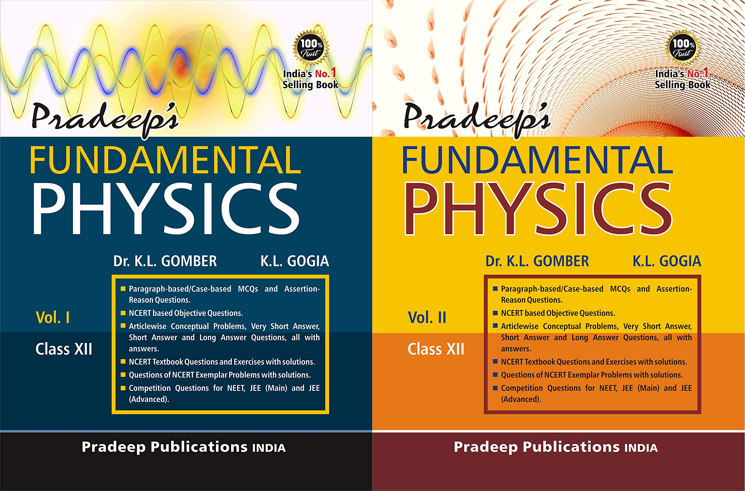 Pradeep's Fundamental Physics for Class 12 (Vol. 1 & 2) Examination 2021-22 by K.L. Gomber ...