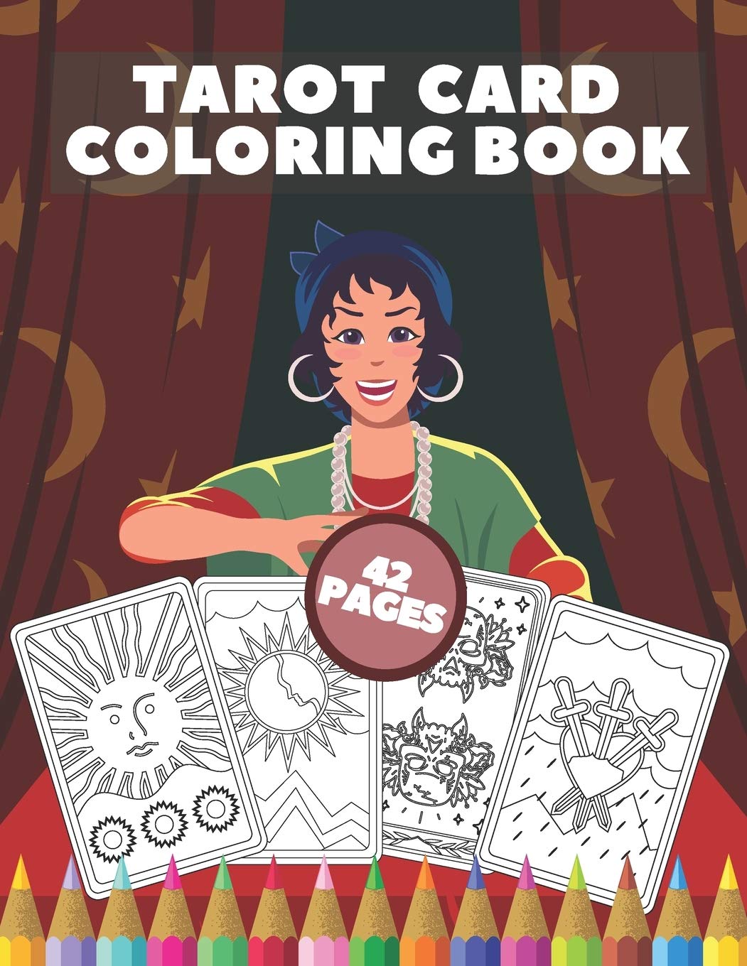 Tarot Card Coloring Book: For Adult Teen Beginners Colouring Deck Cards ...