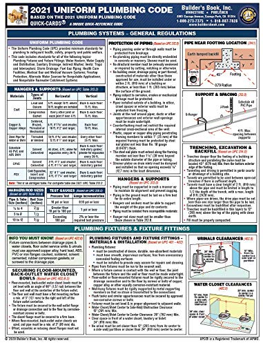 2021 Uniform Plumbing Code Quick-Card - UPC by Builders Book | Goodreads