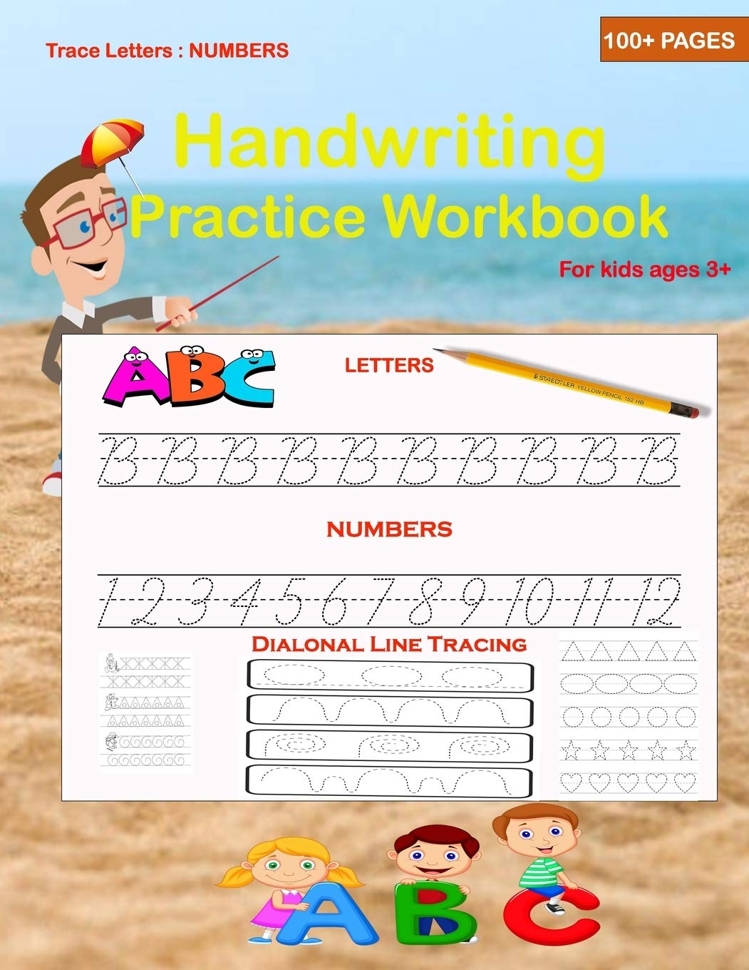 Trace Letters: Numbers Handwriting Practice workbook for kids: Writing ...