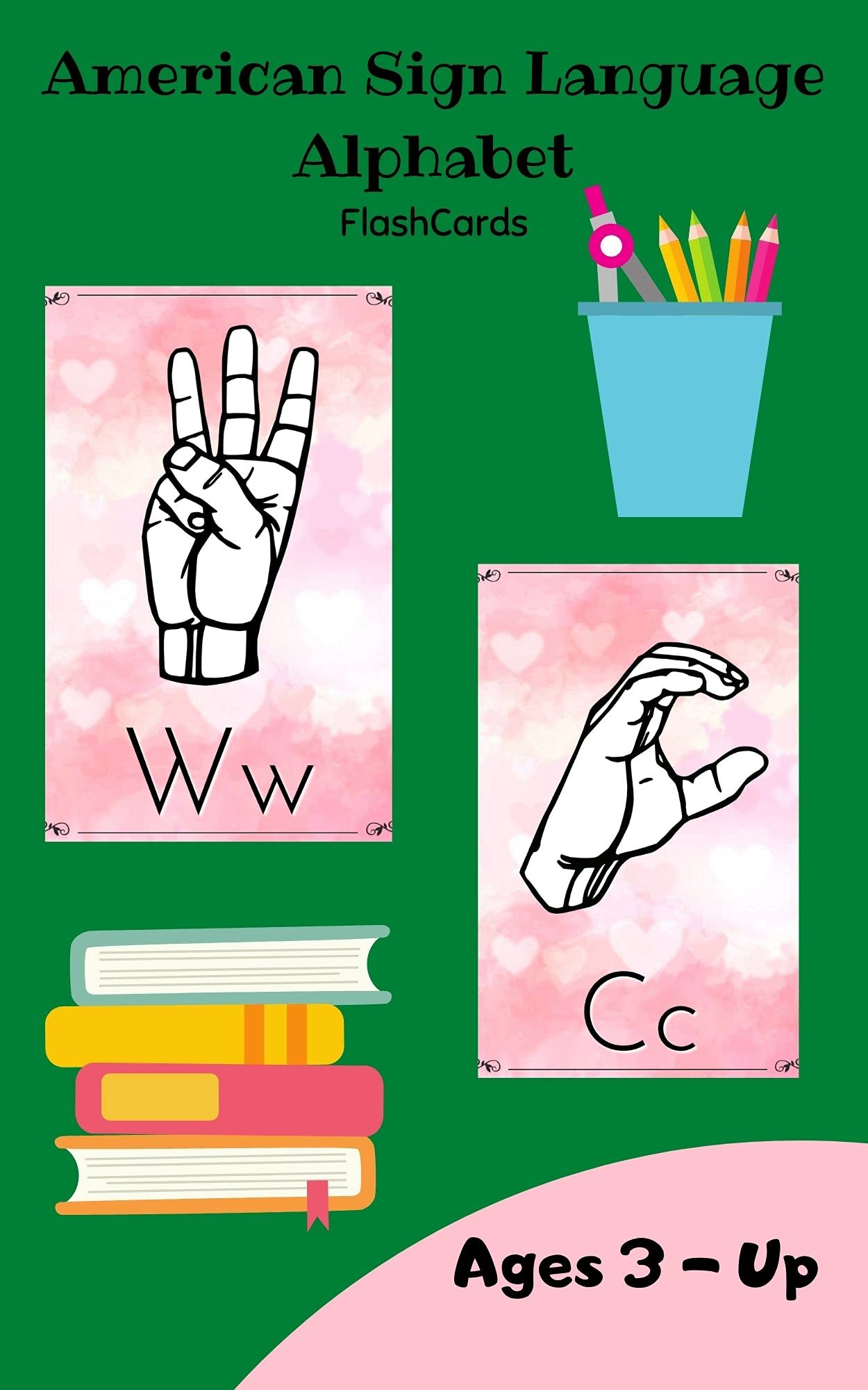 ASL Sign Language Alphabet Flashcards, 26 Letters with Gestures ...