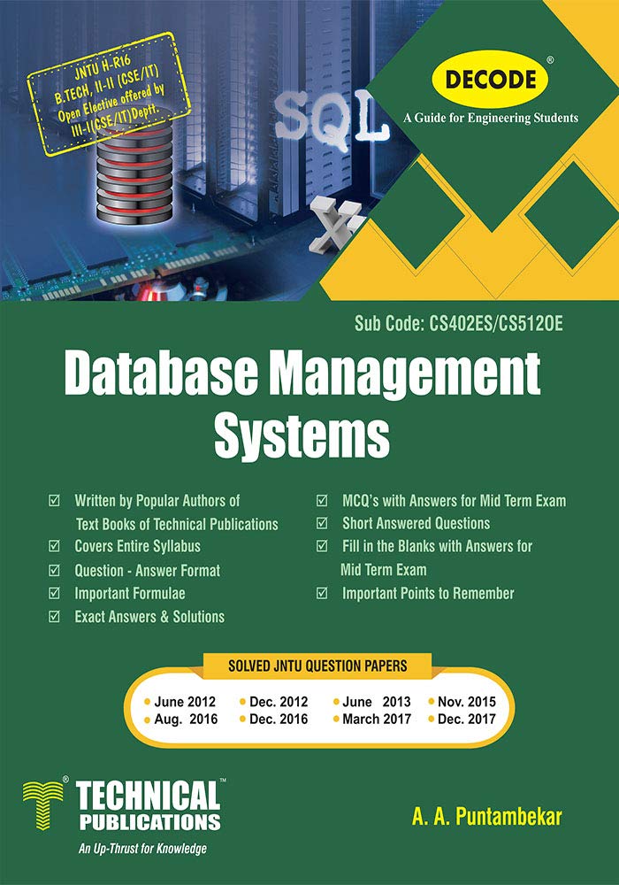 DATA BASE MANAGEMENT SYSTEMS By A A PUNTAMBEKAR Goodreads
