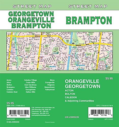 Brampton/ Orangeville / Georgetown, Ontario Street Map by Lucidmap / GM ...