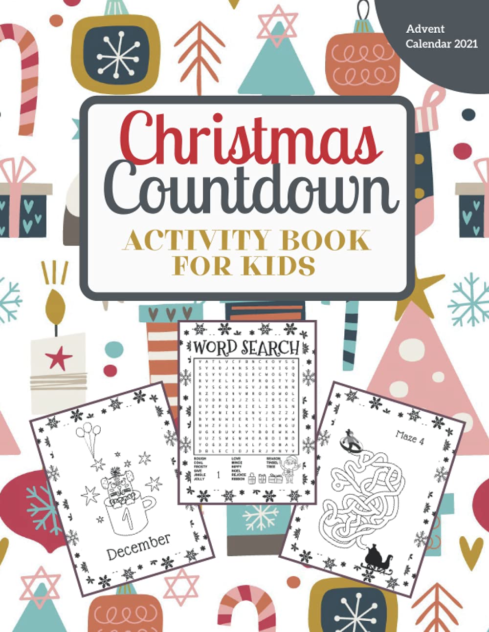 Christmas Countdown Activity Book for Kids: Advent Calendar 2021 ...