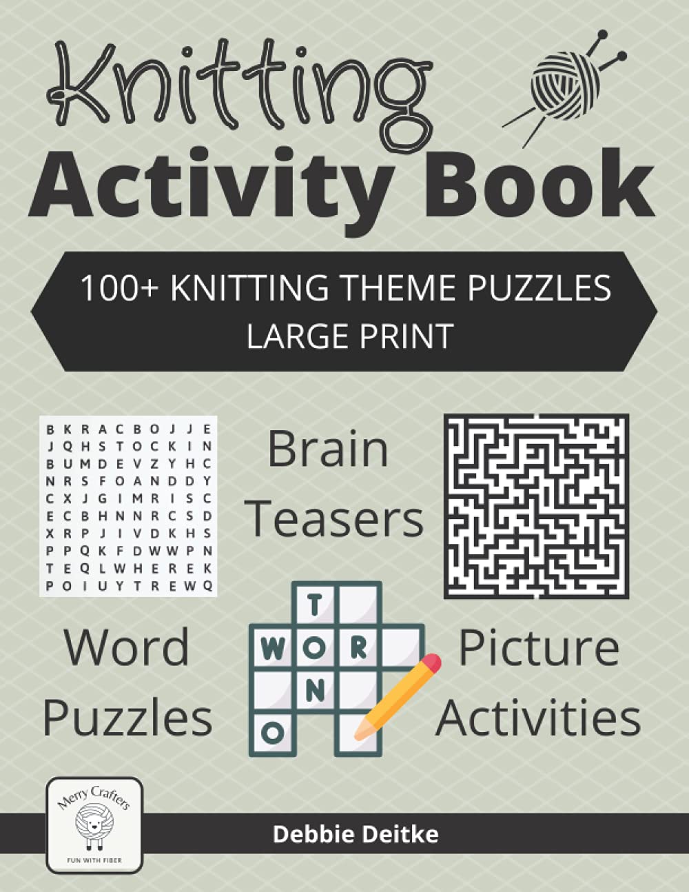 Knitting Activity Book: 100+ Knitting Theme Puzzles, Large Print, Word ...