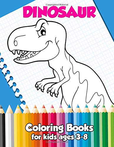 Dinosaur Coloring Books For Kids Ages 3-8: 105 Pages Dinosaur Drawing ...