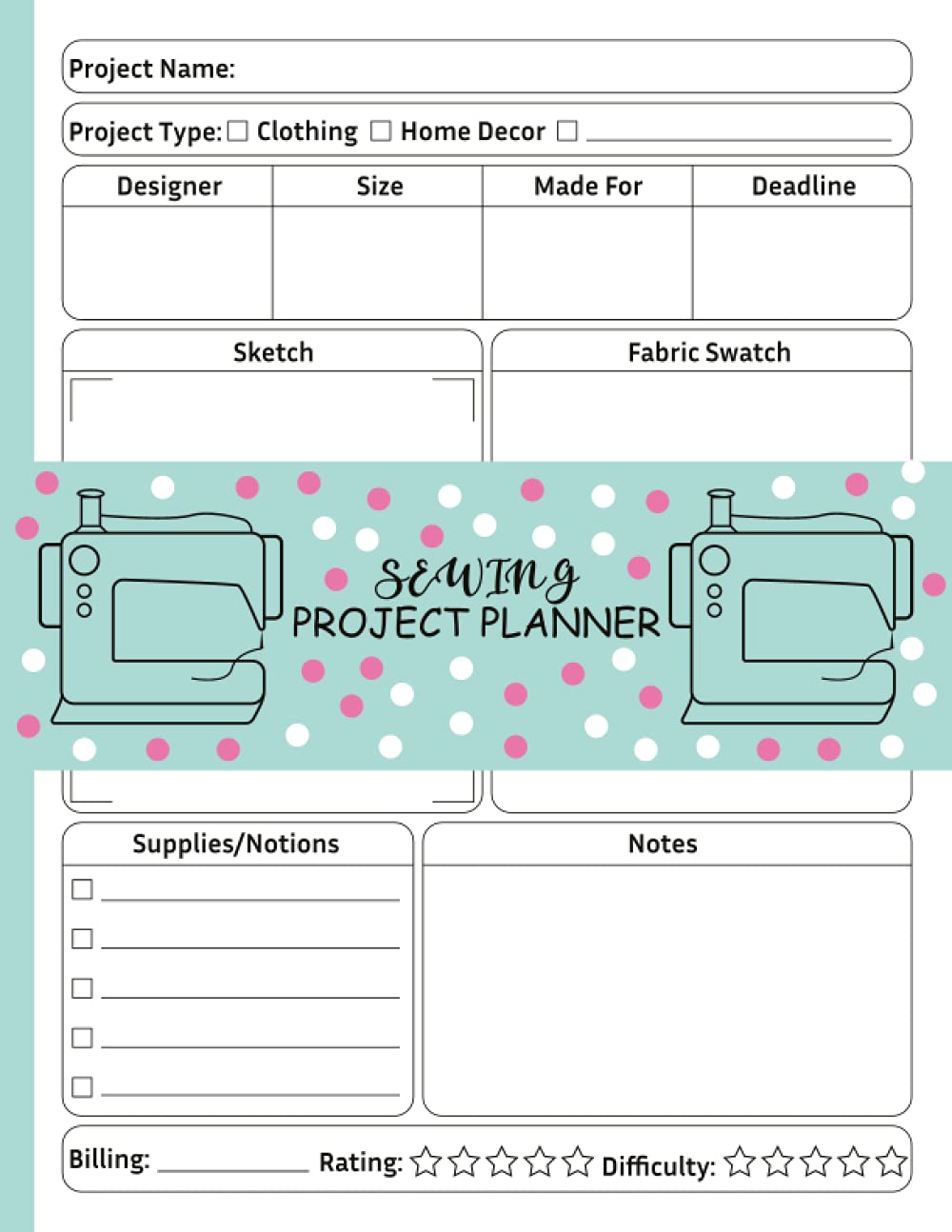 Sewing Project Planner: A Journal to Record Sewing Projects, Project ...