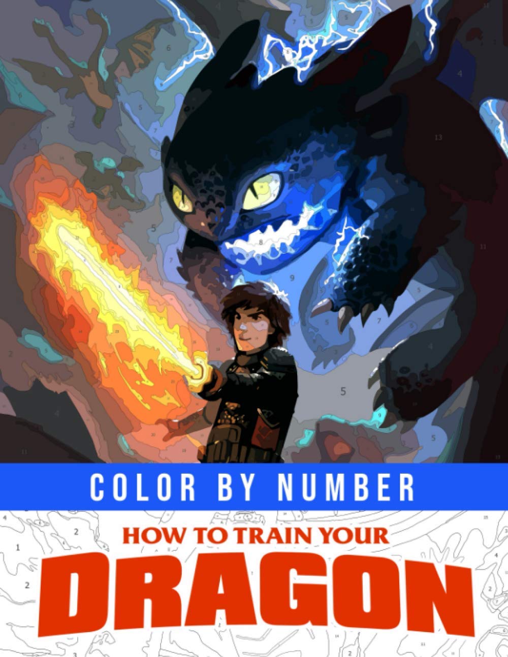 How to Train Your Dragon Color by Number: Night Fury Hiccup Animation ...