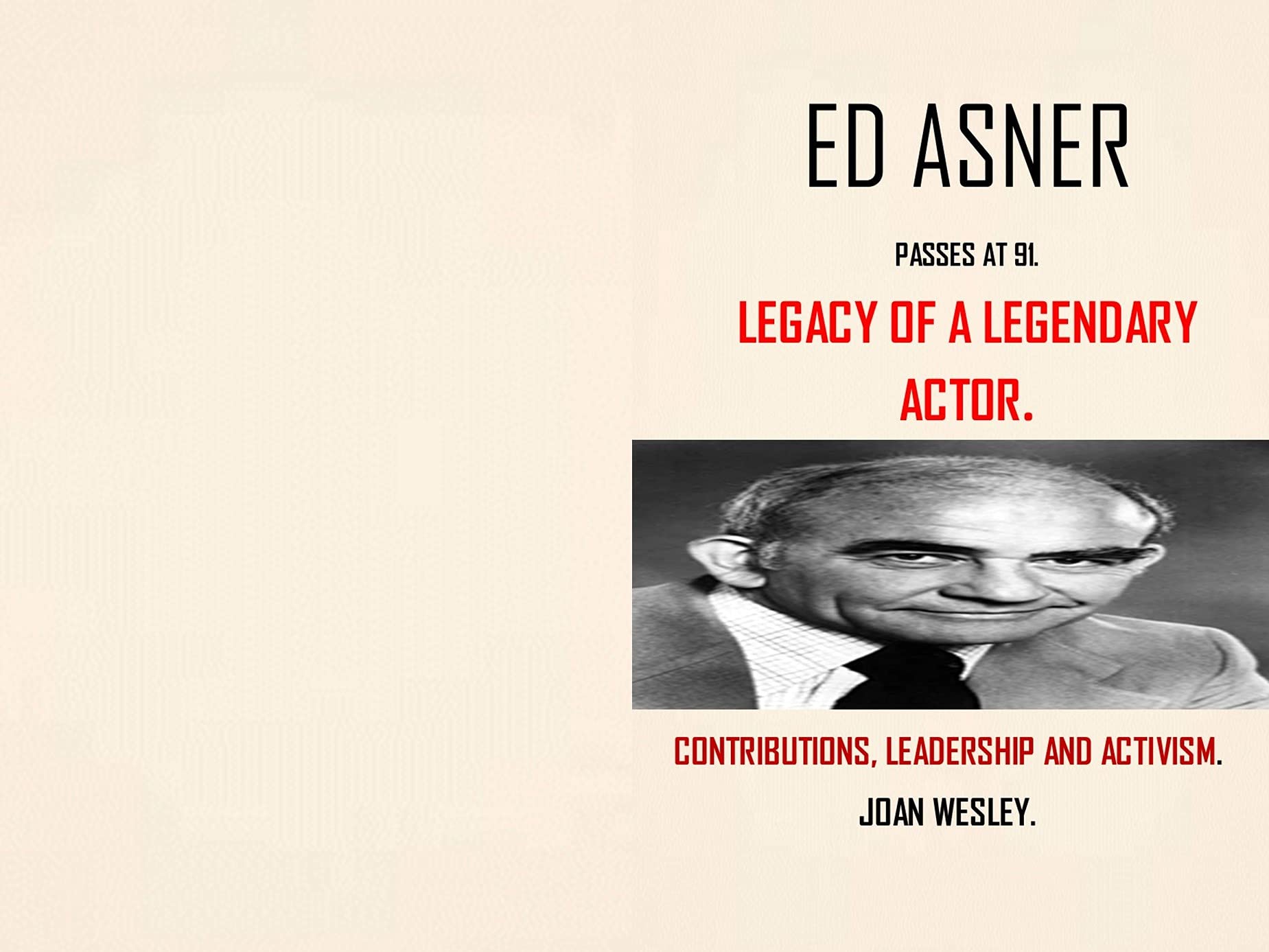 ED ASNER : LEGACY OF A LEGENDARY ACTOR AS EDDIE ASNER DIES AT 91 YEARS ...