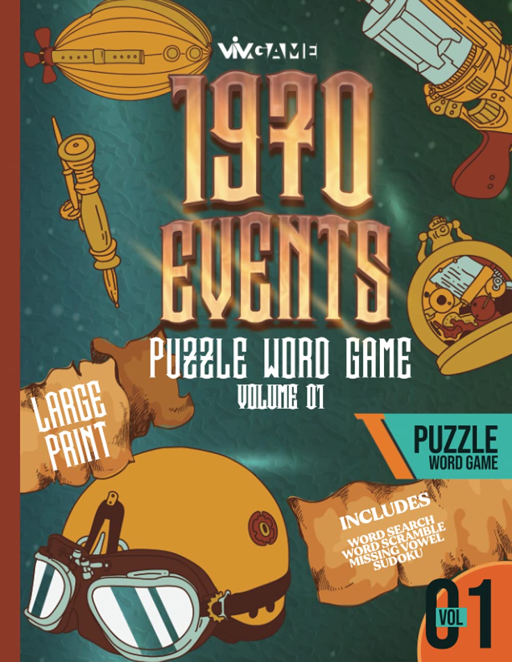1970 Events Puzzle Word Game Volume 01: 100 Puzzles In Large Print ...