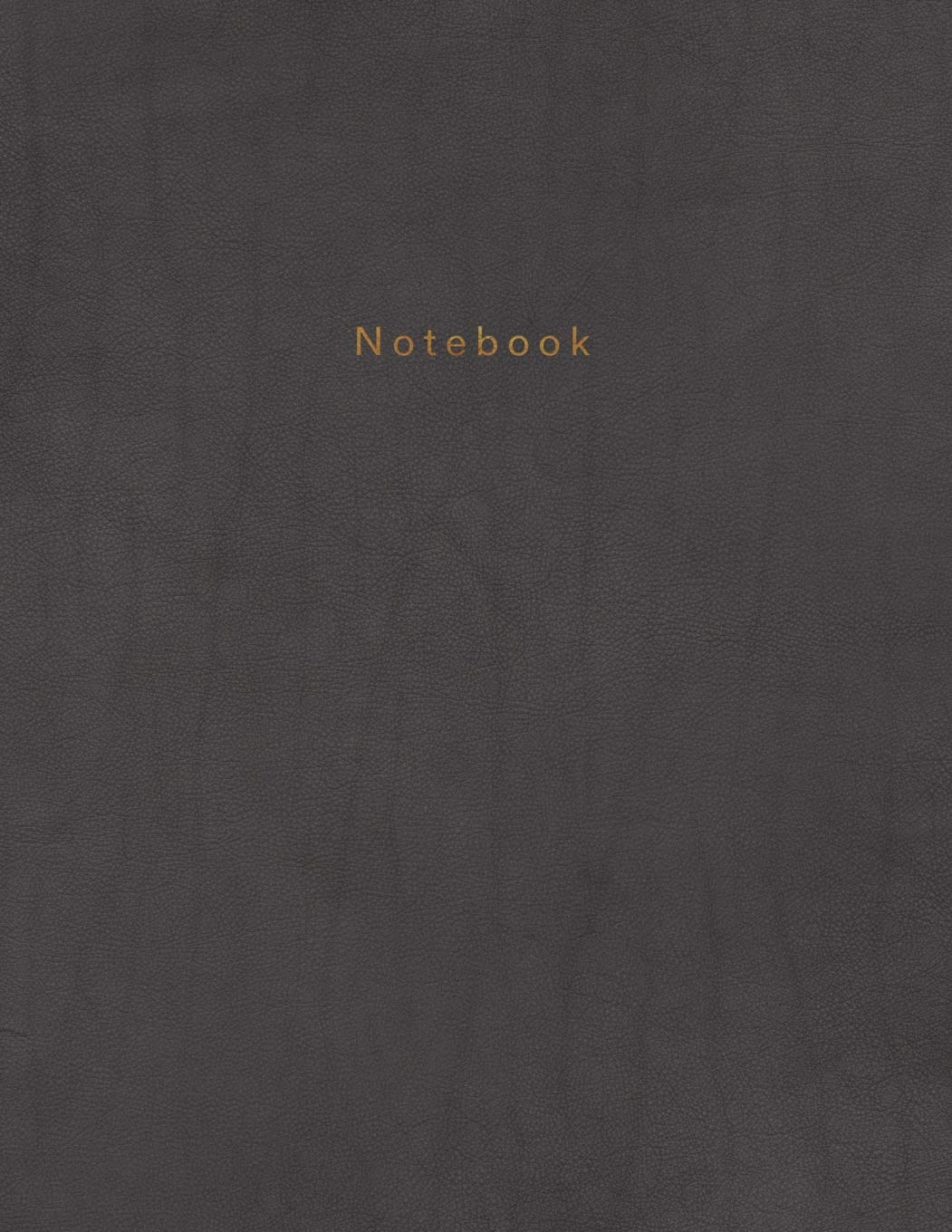 Notebook: Beautiful dark grey leather style with gold lettering | 150 ...
