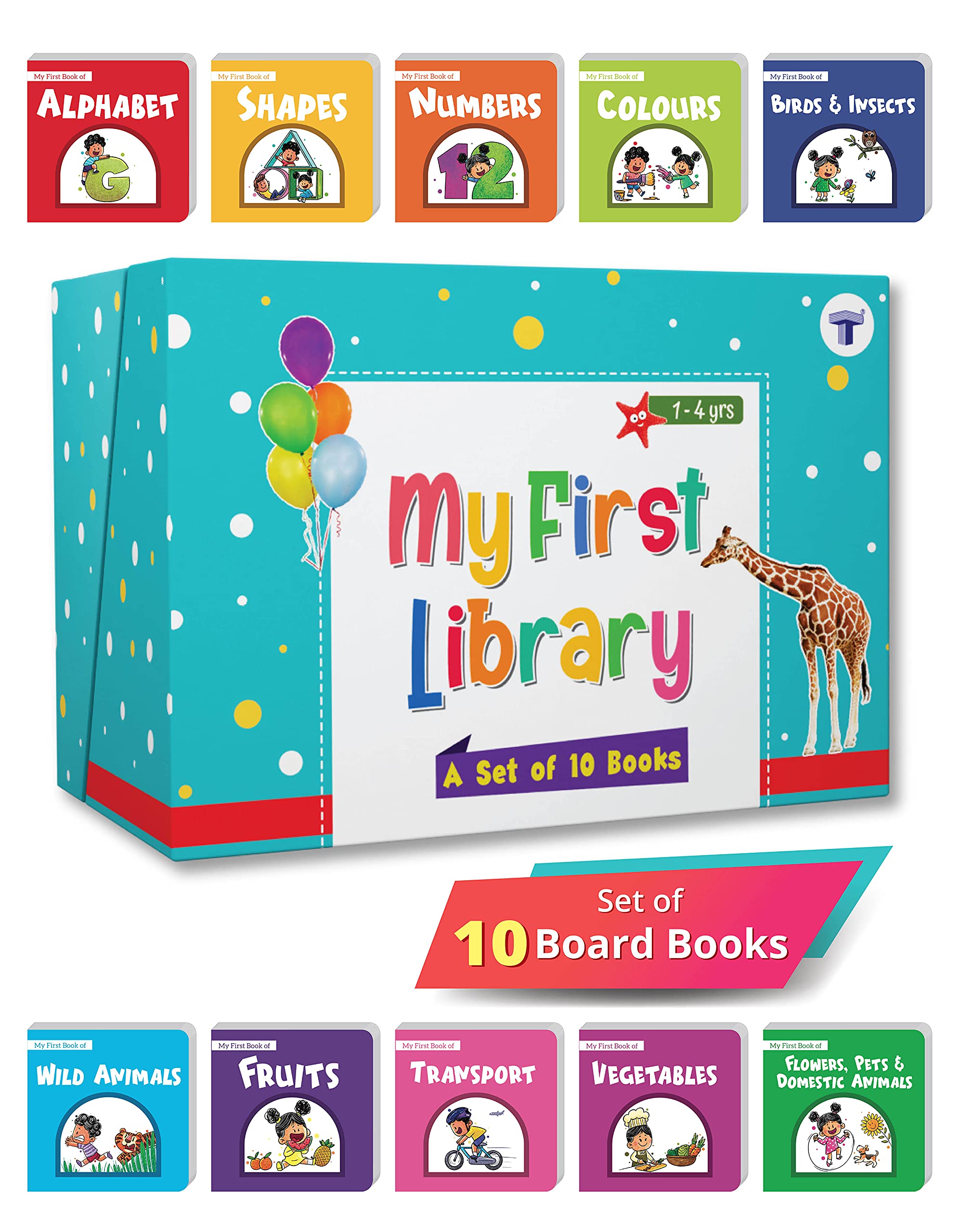 My First Library Box Set of 10 Board Books for Kids | Complete Learning ...