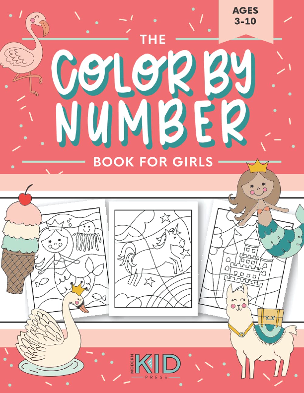The Color by Number Book for Girls: Over 50 Cute Coloring Designs ...