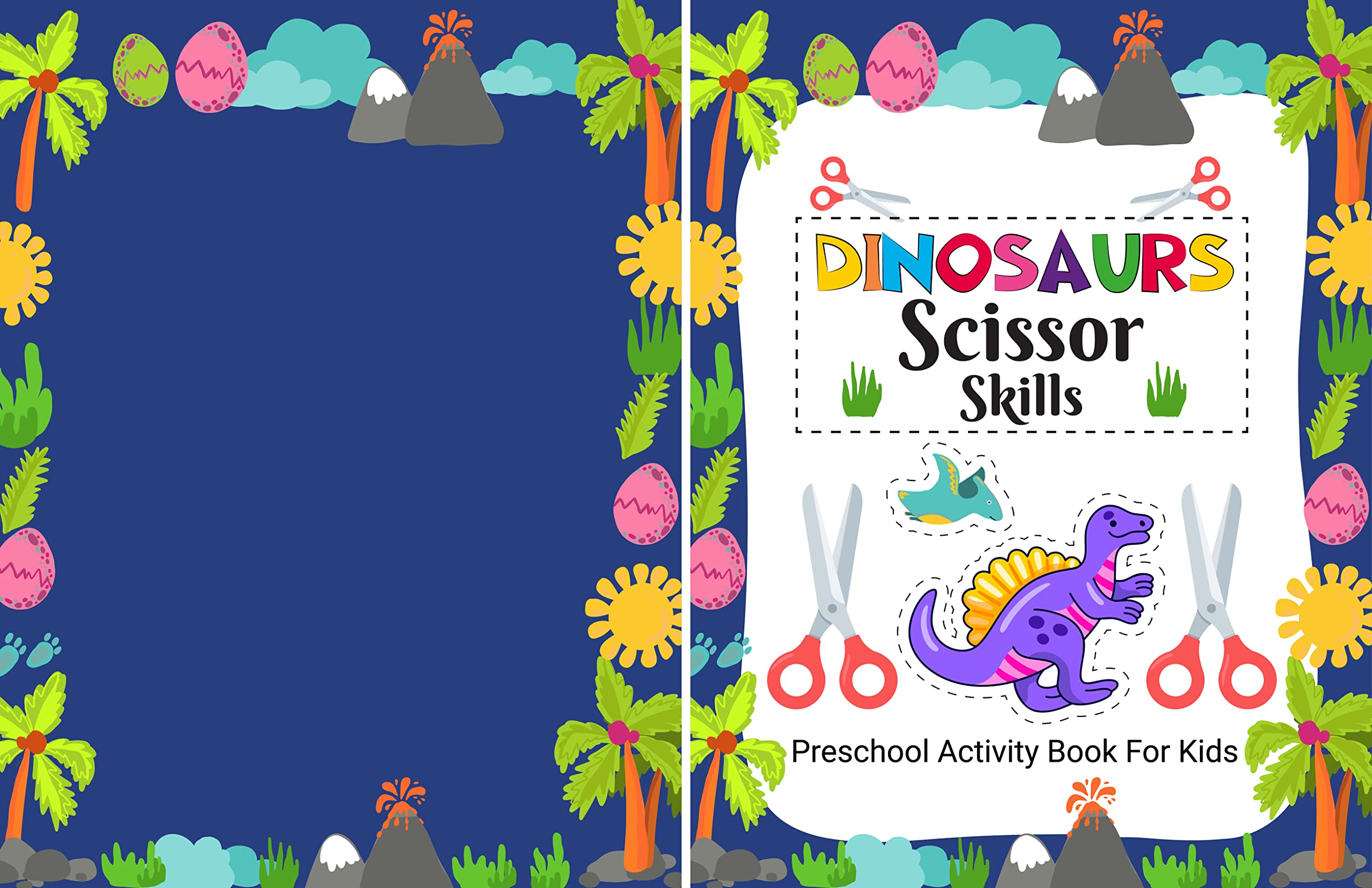 Dinosaur Scissor Skill Preschool Activity Book For Kids: PaperBook by ...