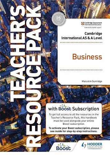 Cambridge International AS & A Level Business Teacher's Resource Pack ...