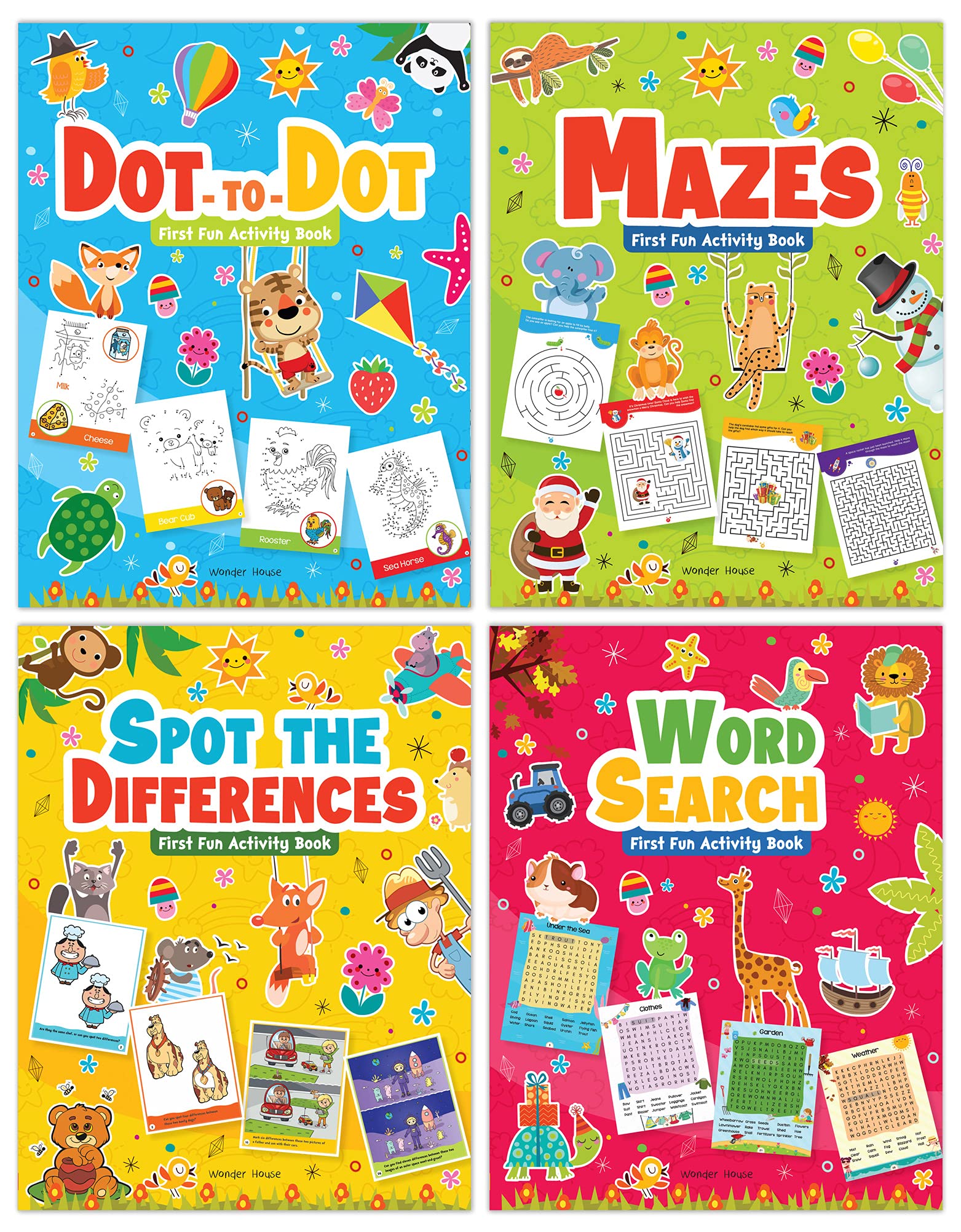 My First Fun Activity Set of 4 Books: Spot the Difference, Mazes, Word ...