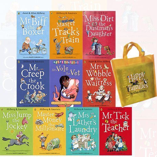 Happy Families Series Allan Ahlberg Collection 10 Books Bundle With Bag ...