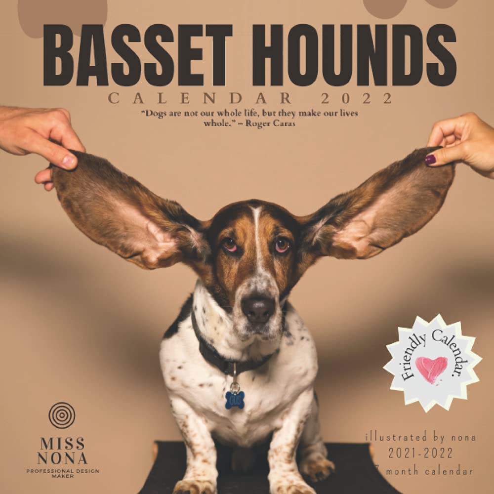 Basset hounds Calendar 2022: August 2021 - December 2022 Monthly ...
