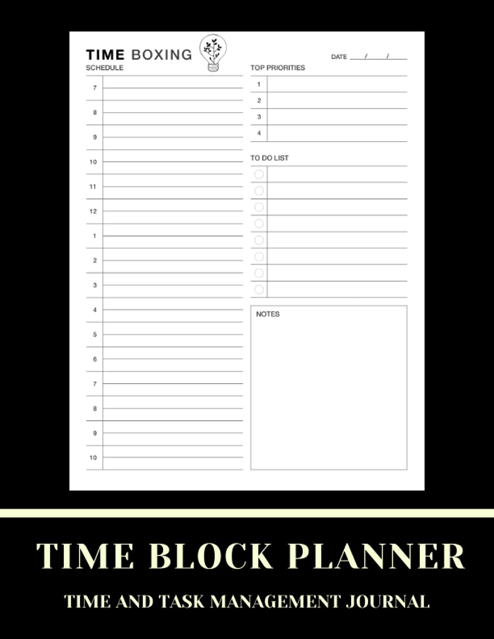Time Block Planner: Daily Time boxing Journal. Time And Task Management ...