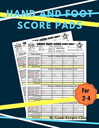 Hand And Foot Score Sheets: Hand and Foot Score Pad For Score keeping ...