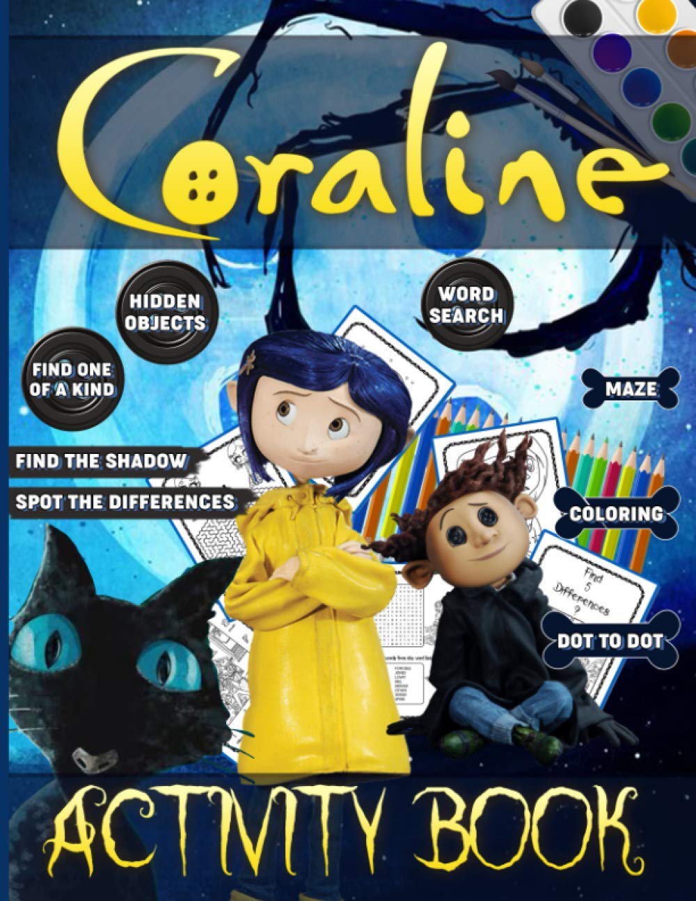 Coraline Activity Book: High-Quality One Of A Kind, Maze, Spot ...