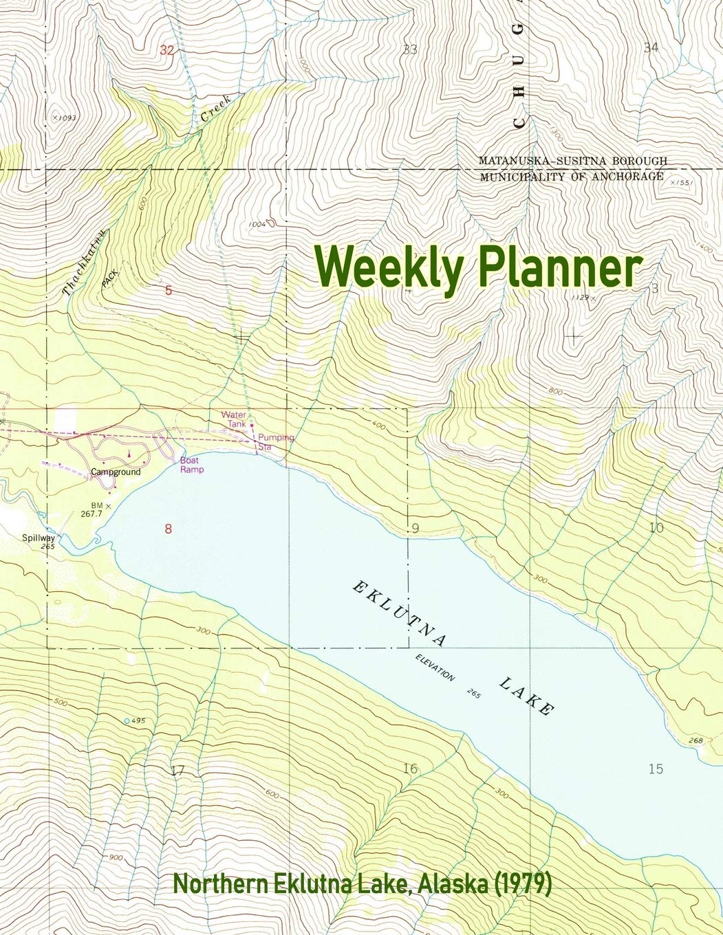Weekly Planner: Northern Eklutna Lake, Alaska (1979): Vintage Topo Map ...