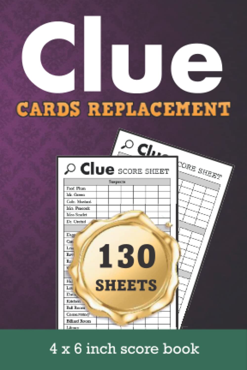 Clue Cards Replacement: 130 Score Sheets Refills for Clue Board Game ...
