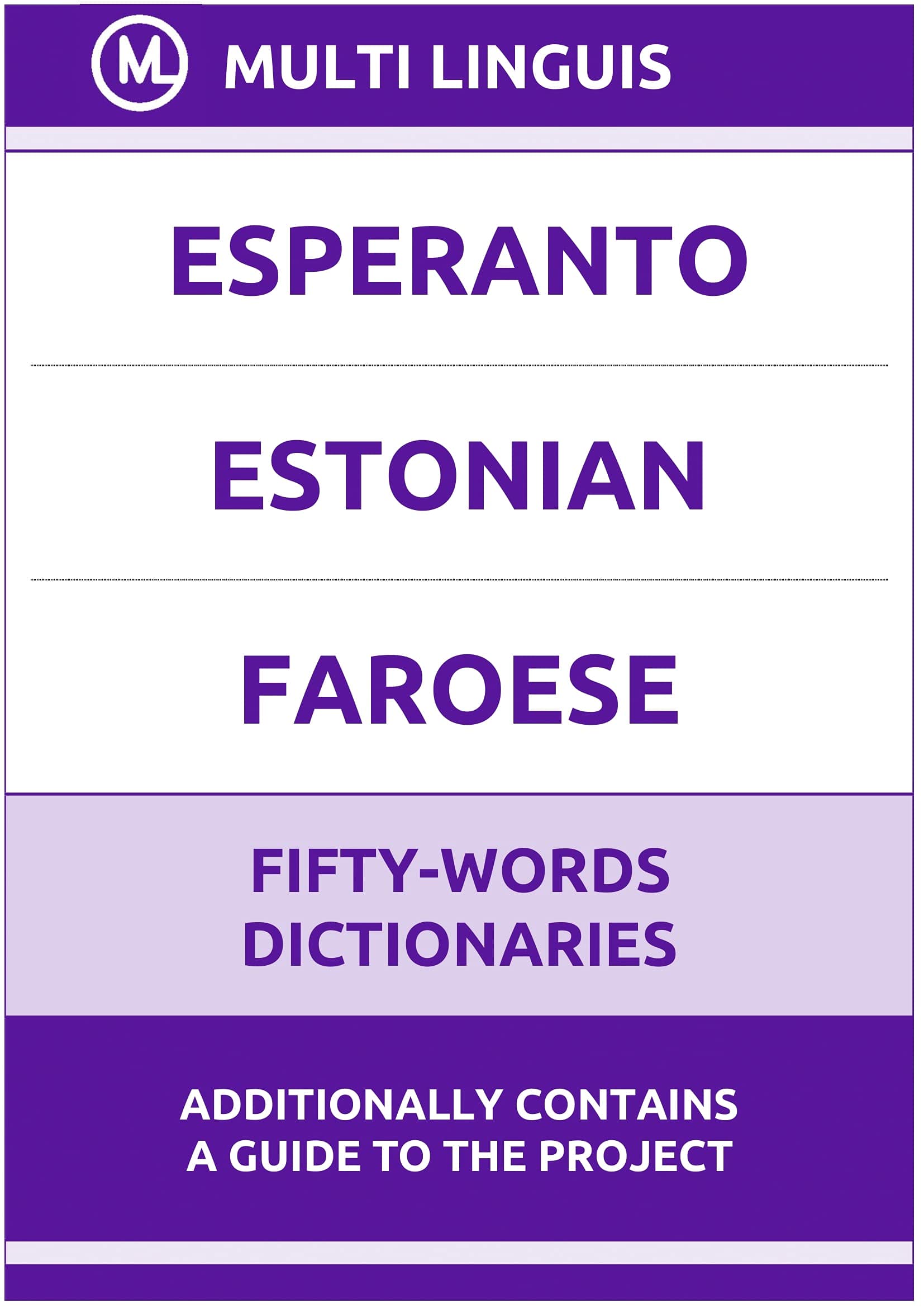 Esperanto‚ Estonian‚ Faroese Fifty-Words Dictionaries by Multi Linguis ...