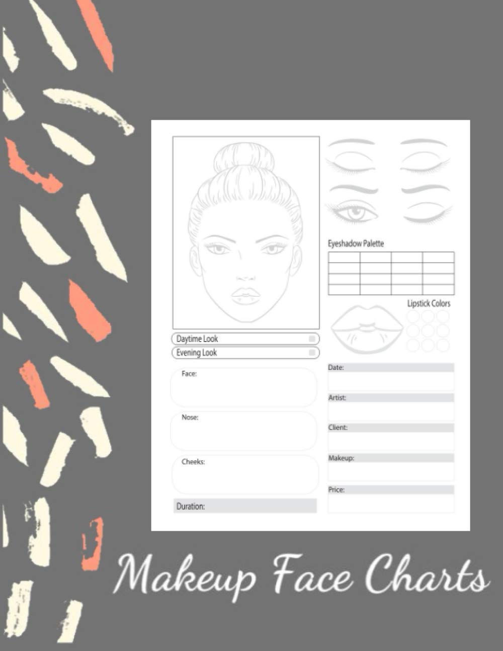 Makeup Face Charts: Blank Workbook Paper Practice Face Charts For Young ...