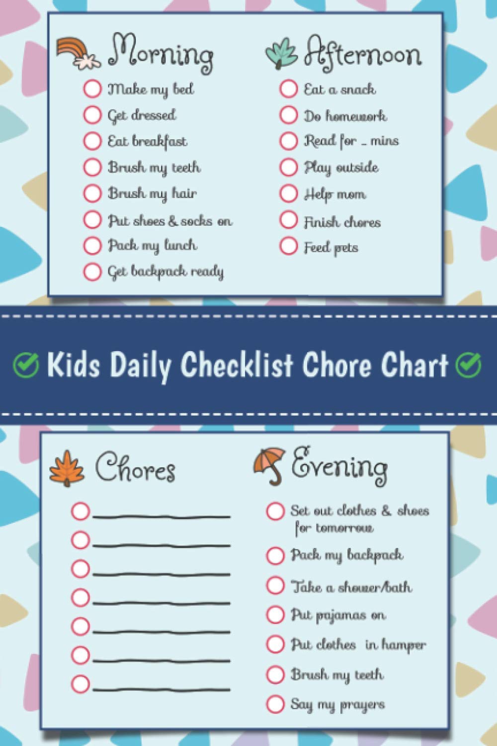 Kids Daily Checklist Chore Chart: Daily Routine, Tasks ...