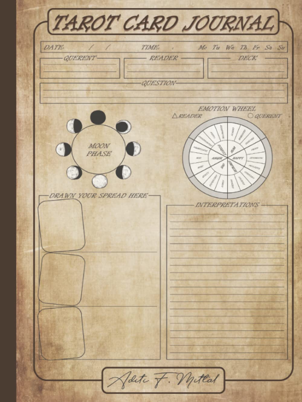 Tarot Card Journal: Tarot Tracker Notebook for Writing & Reading a ...