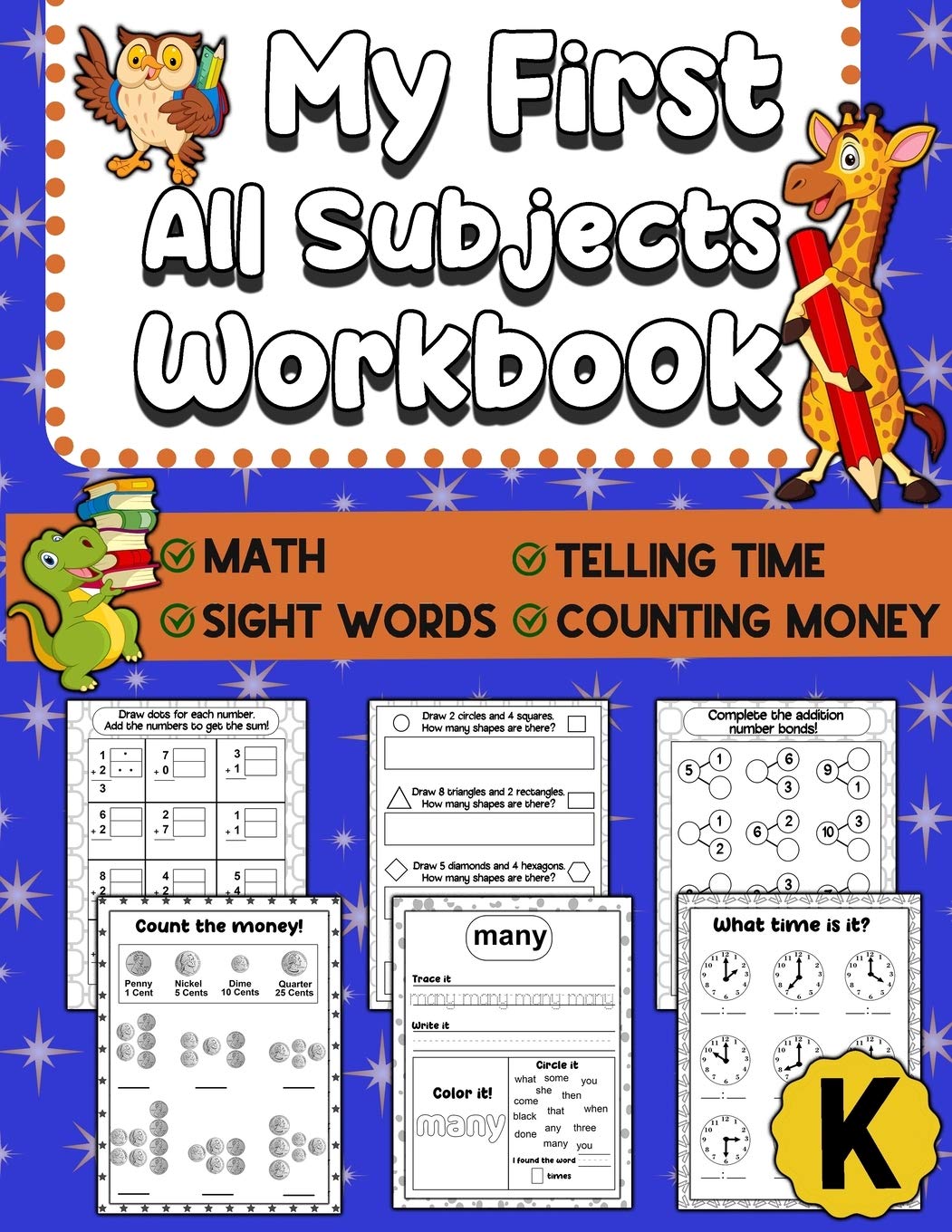 My First All Subjects Workbook: Kindergarten Learning Workbook | Sight ...