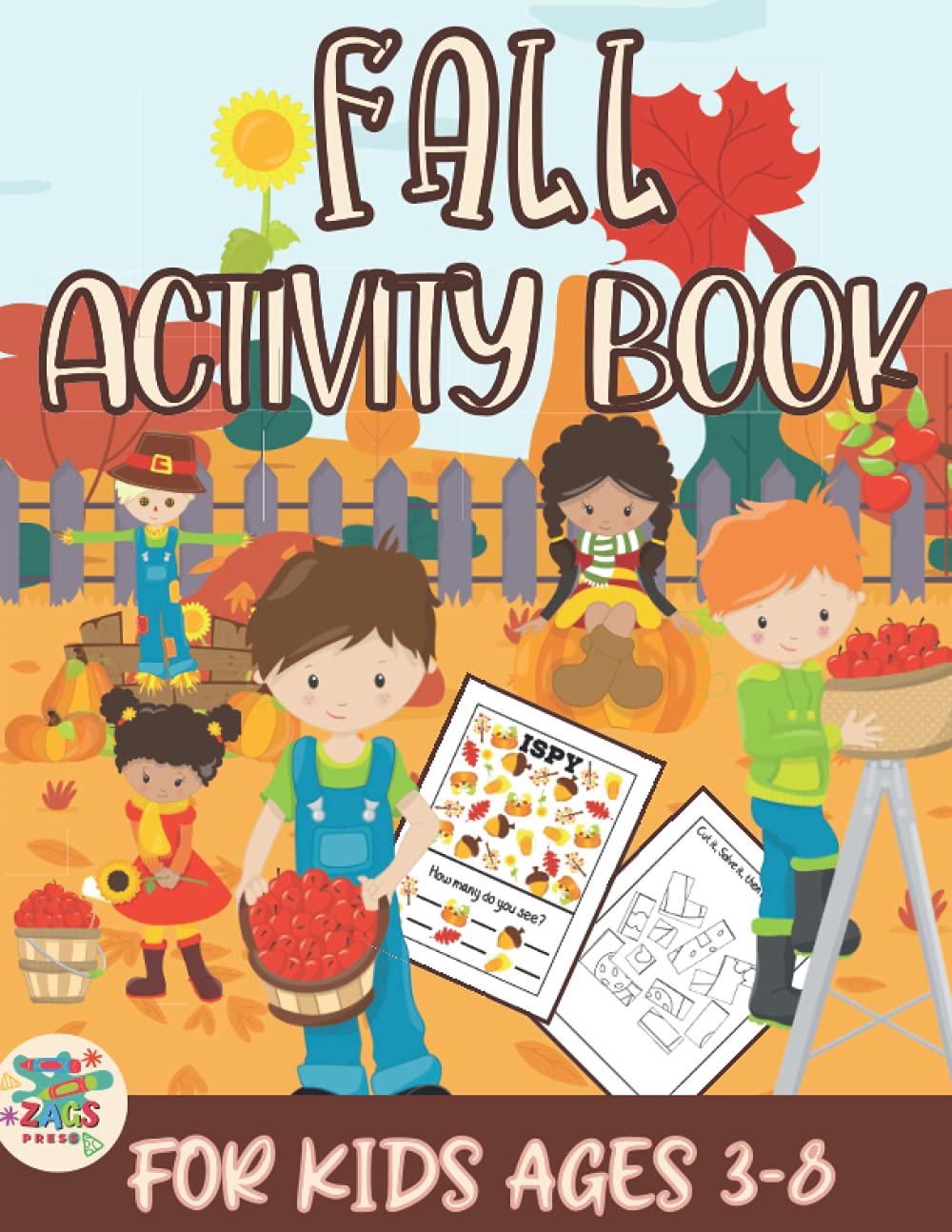 Fall Activity book for kids ages 3-8: Autumn themed gift for Kids ages ...