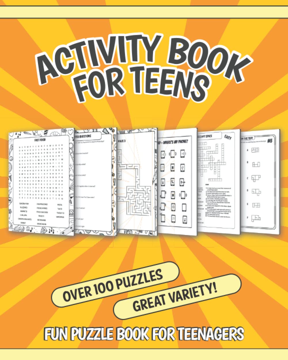 Activity Book for Teens: Fun Puzzle Book for Teenagers; Word Searches ...