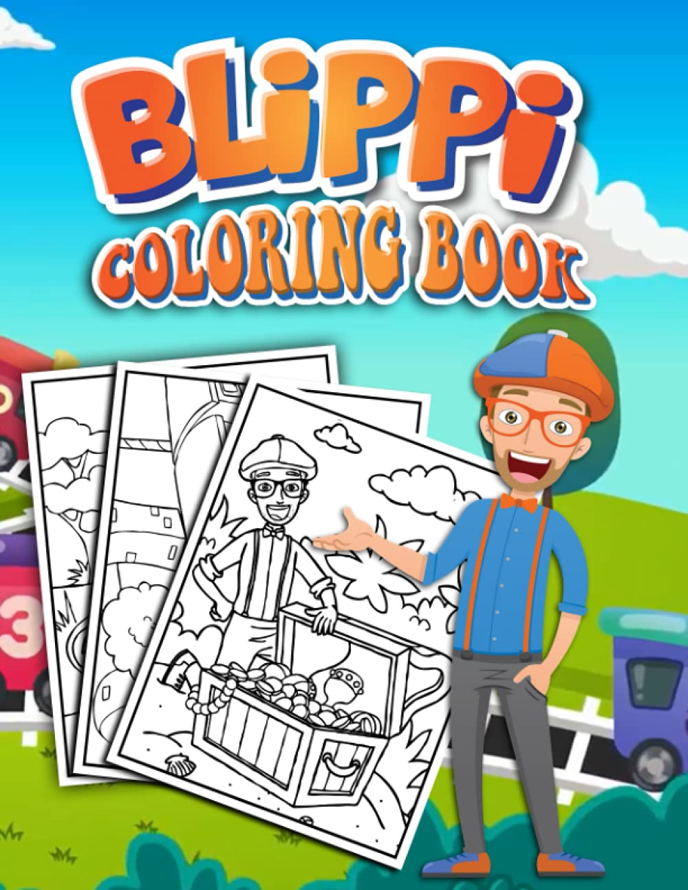 Blippi Coloring Book: 60 One Sided Coloring Pages Featuring Stunning ...