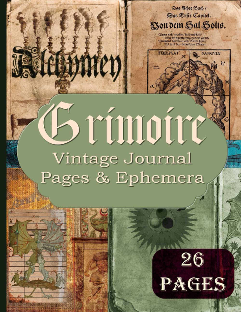 Grimoire Vintage Journal Pages & Ephemera: Alchemy Kit Includes 26 ...