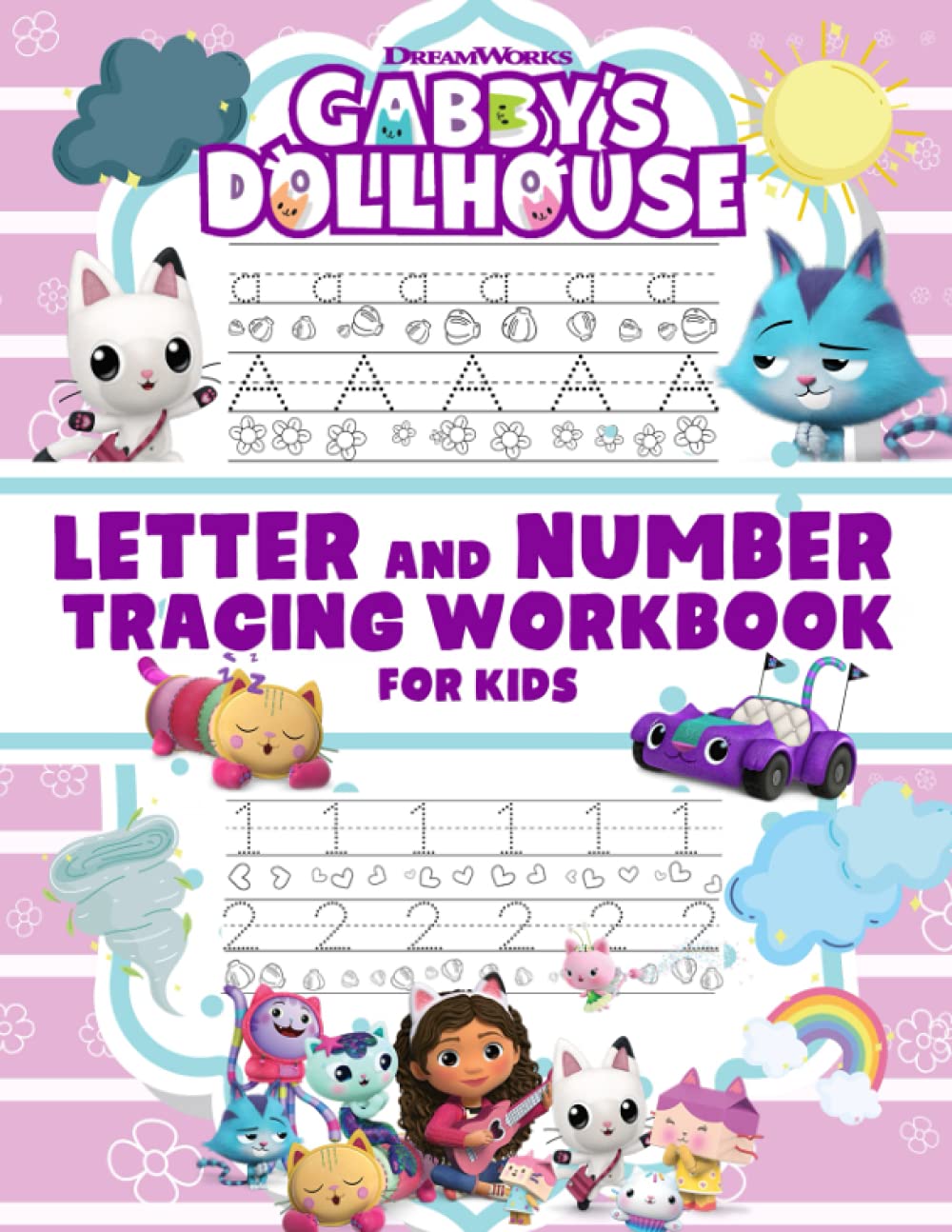Gabby‘s Dollhouse Letter And Number Tracing Workbook For Kids: An ...