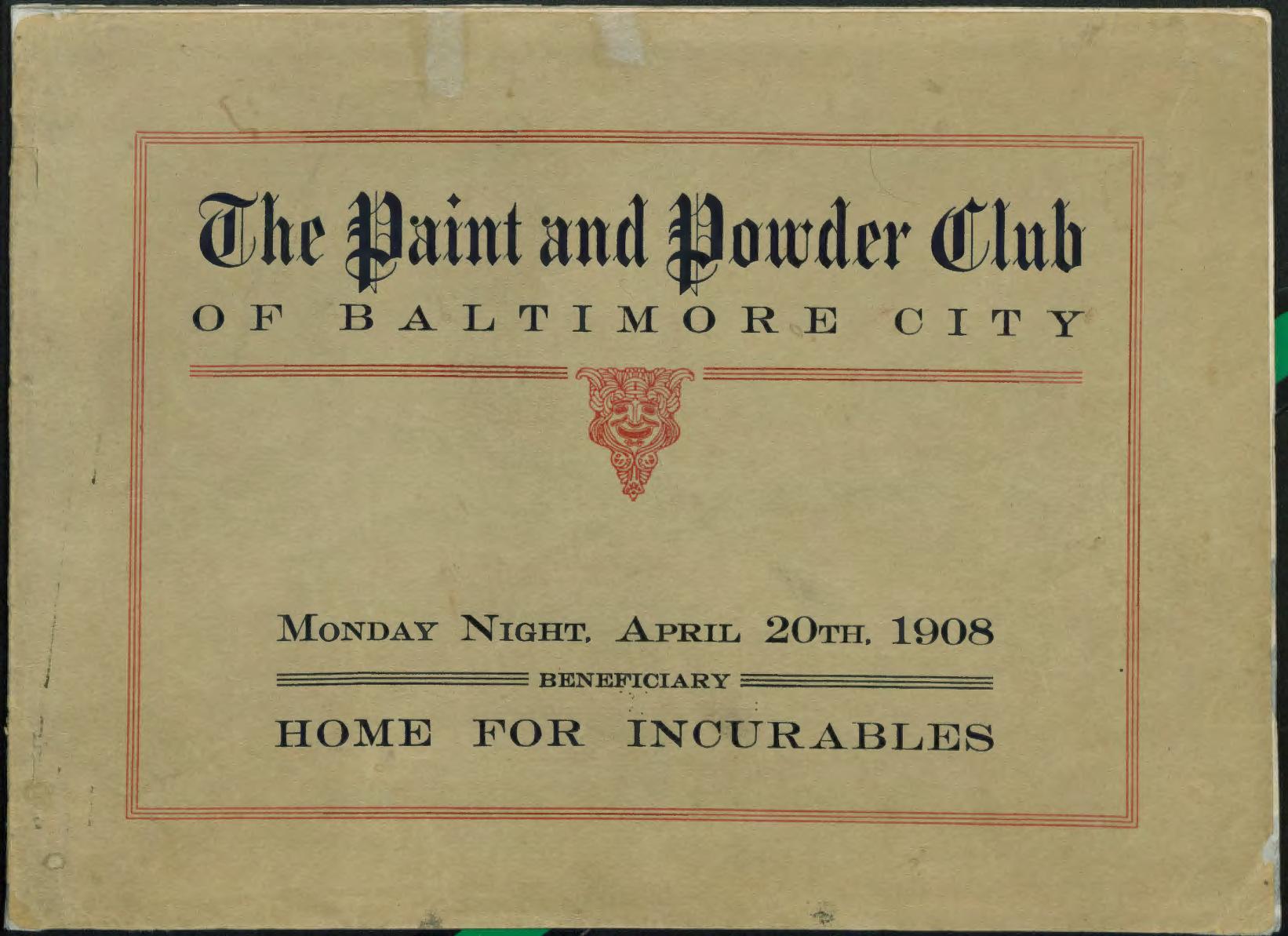 The Paint and Powder Club of Baltimore City - Playbill by The Paint and ...