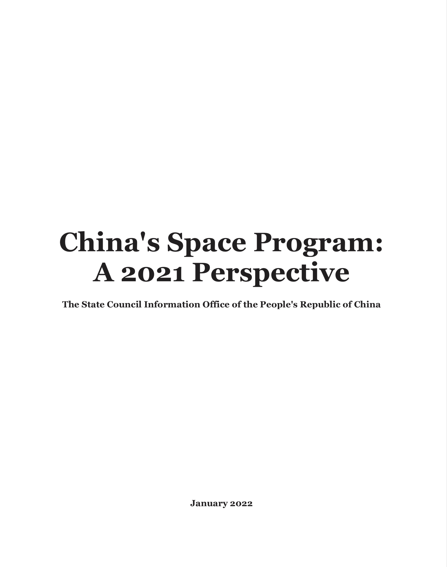 China's Space Program: A 2021 Perspective by The State Council ...