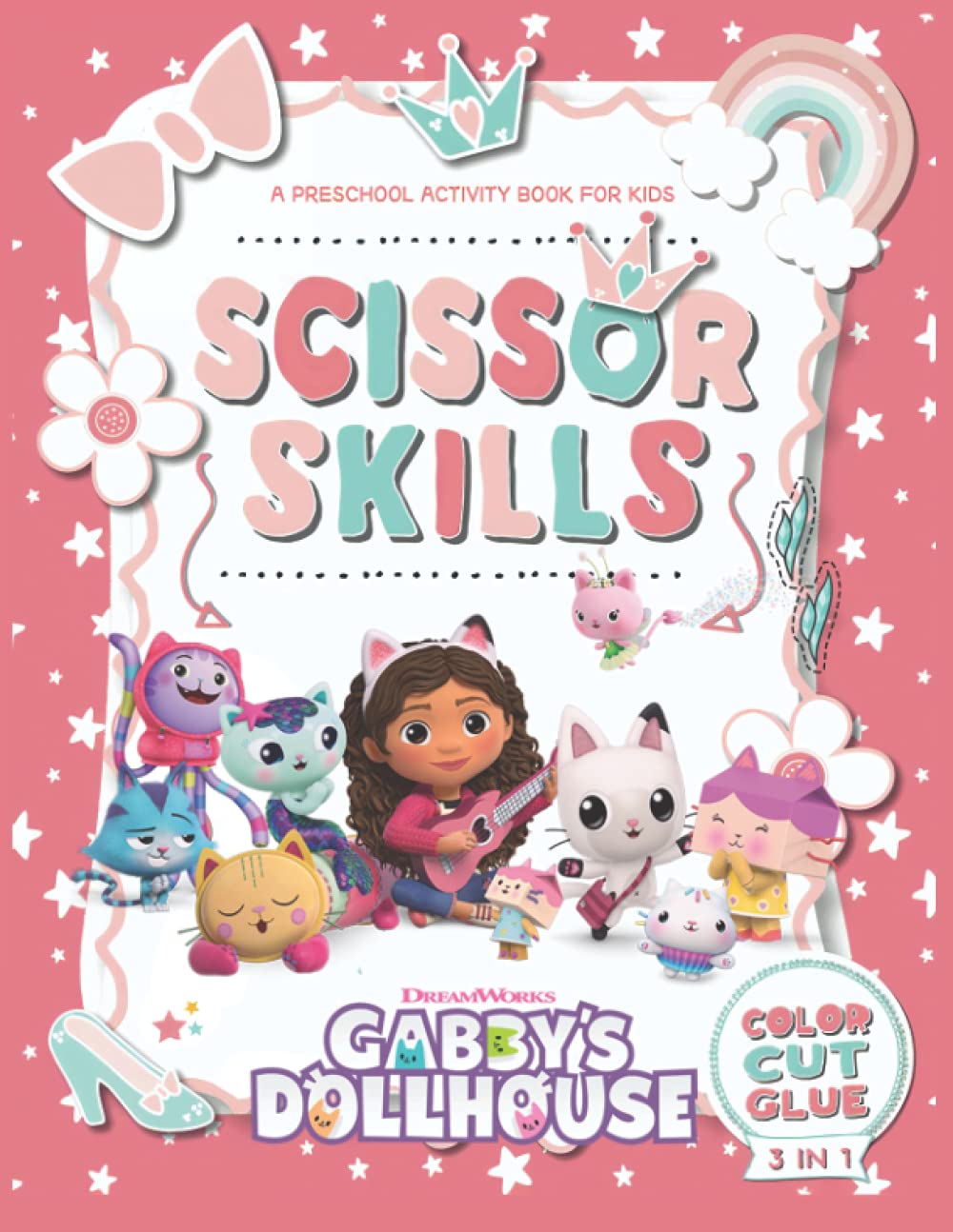 Gabby's Dollhouse Scissor Skills Preschool Workbook for Kids: scissor ...