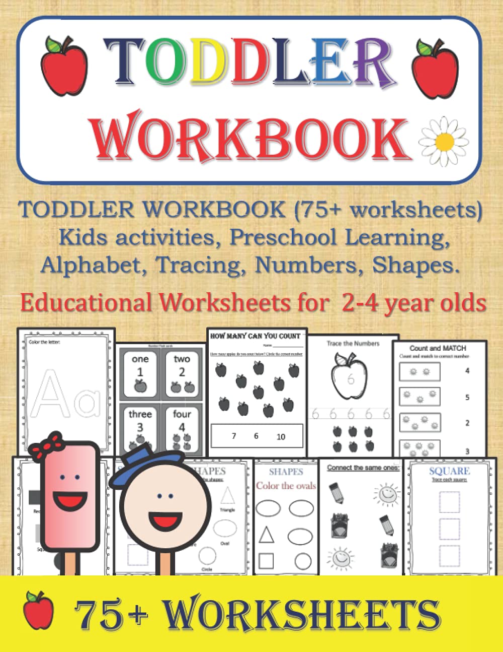 TODDLER WORKBOOK (75+ worksheets), Kids activities, Preschool Learning ...