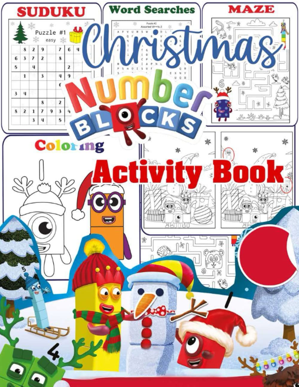 Numberblocks Christmas Activity Book: Include games, mazes, picture ...