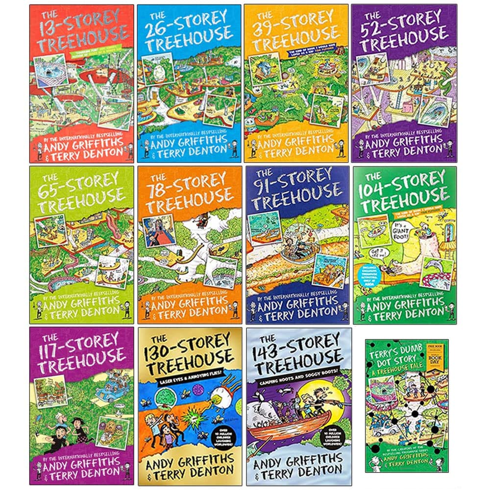 The Treehouse Storey Series 12 Books Collection Set by Andy Griffiths ...