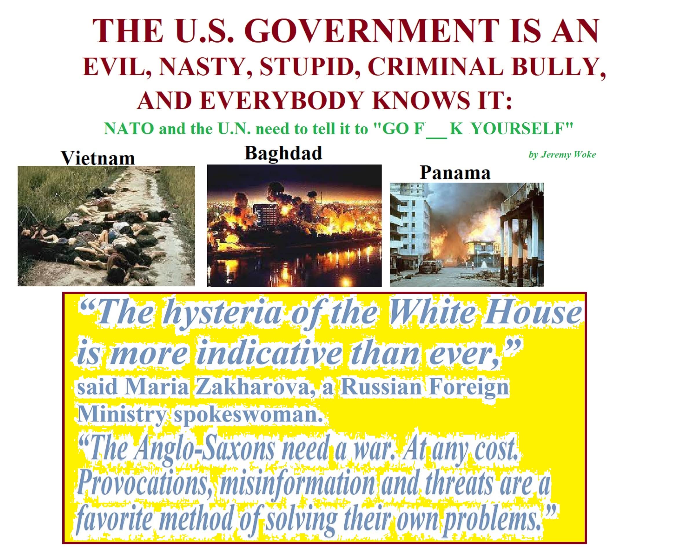 THE U.S. GOVERNMENT IS AN EVIL, NASTY, STUPID, CRIMINAL BULLY, AND ...