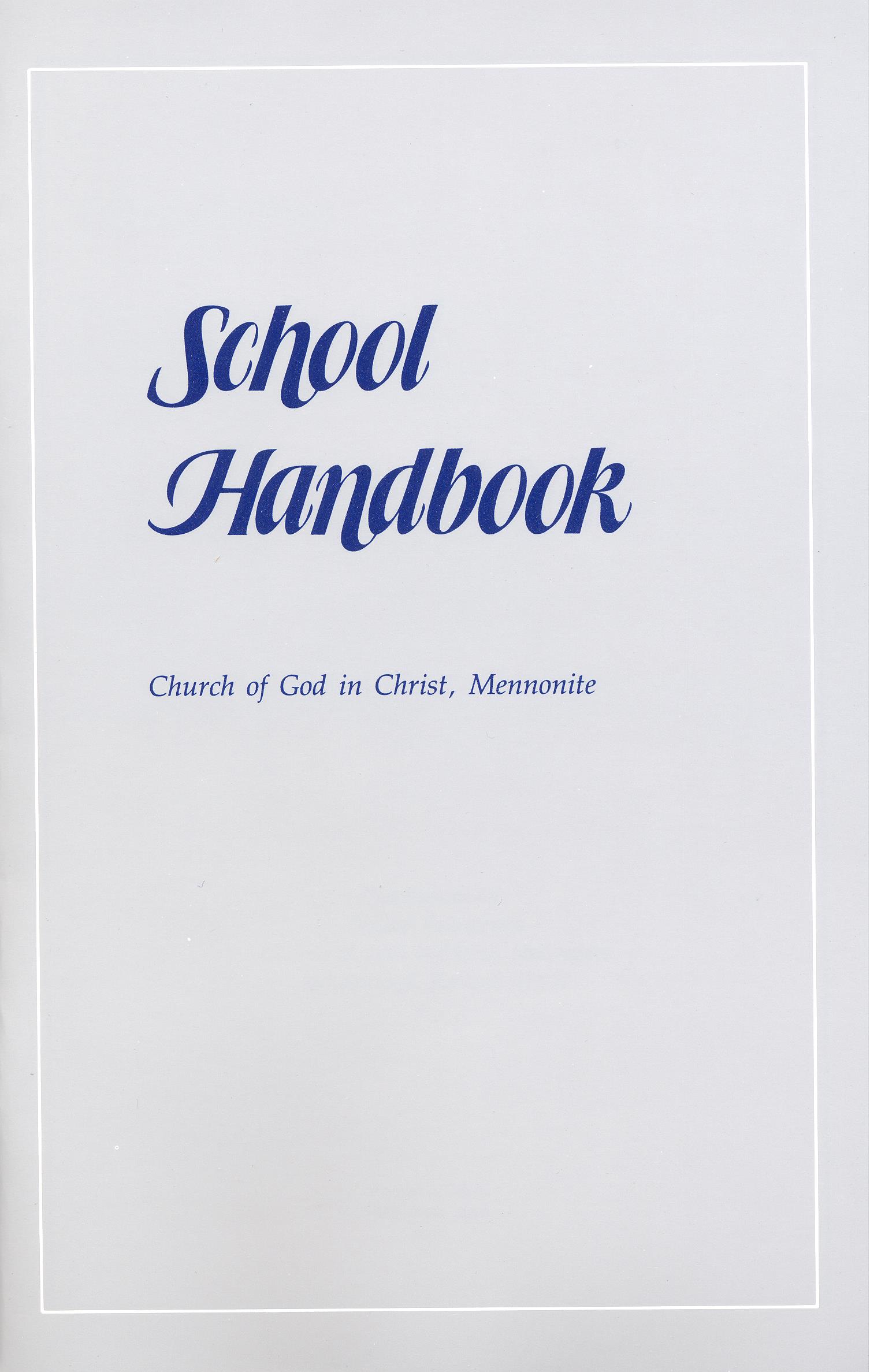 School Handbook by Church of God in Christ, Mennonite | Goodreads