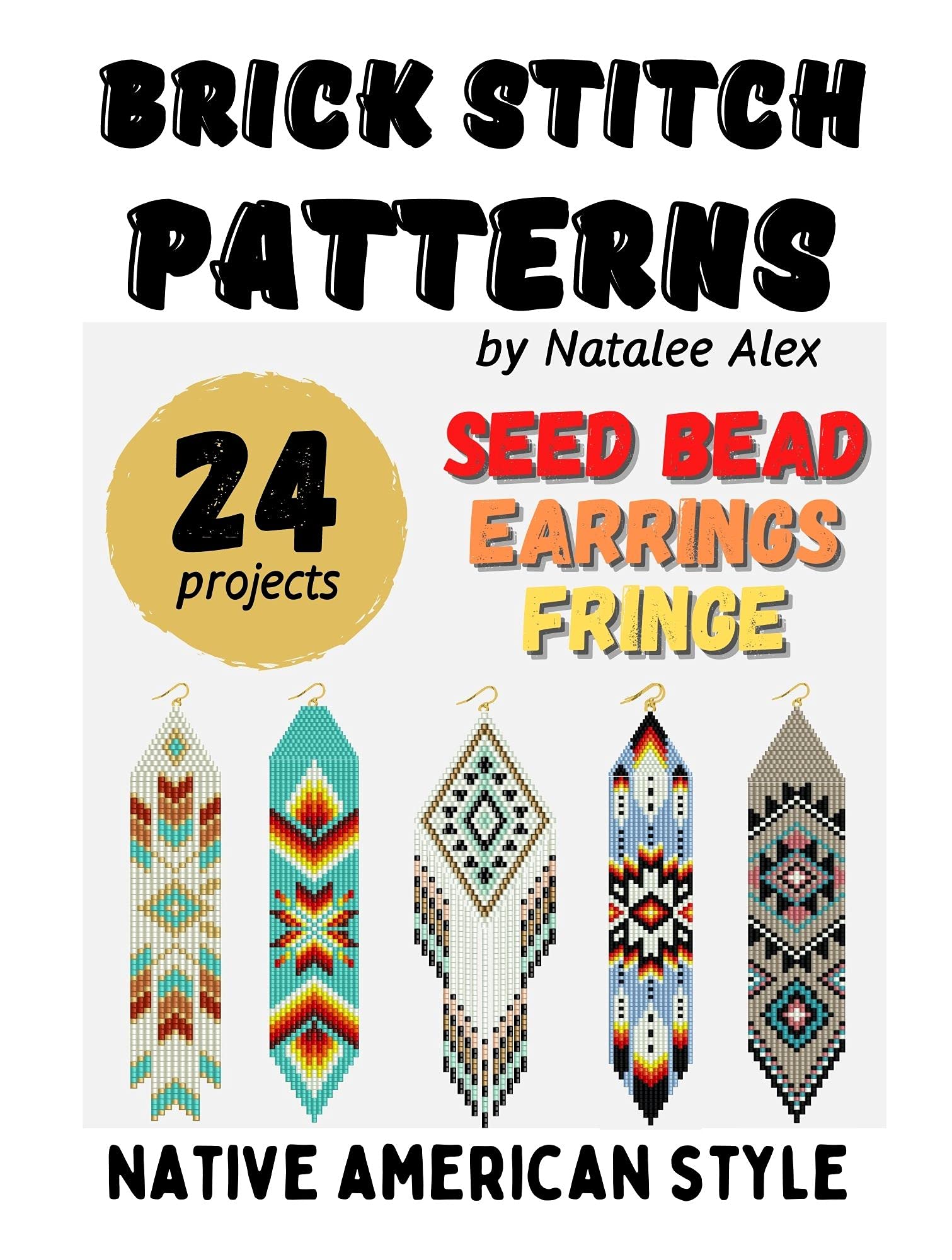 Brick stitch pattern Native American style Seed bead earrings Fringe ...